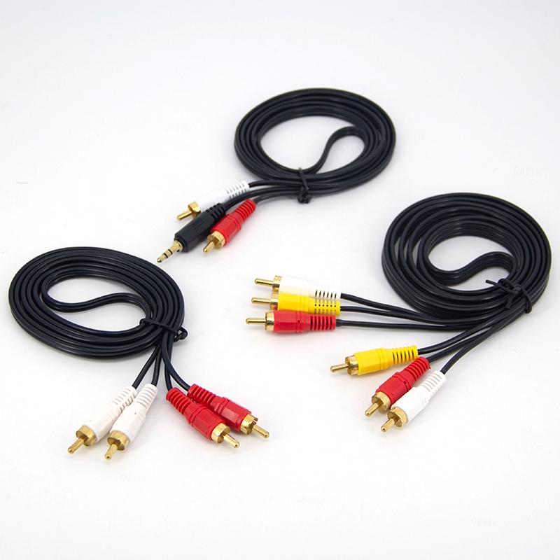 3.5MM male 2RCA 3RCA Male to 2 3 RCA Male Cable Stereo Dual Audio ...