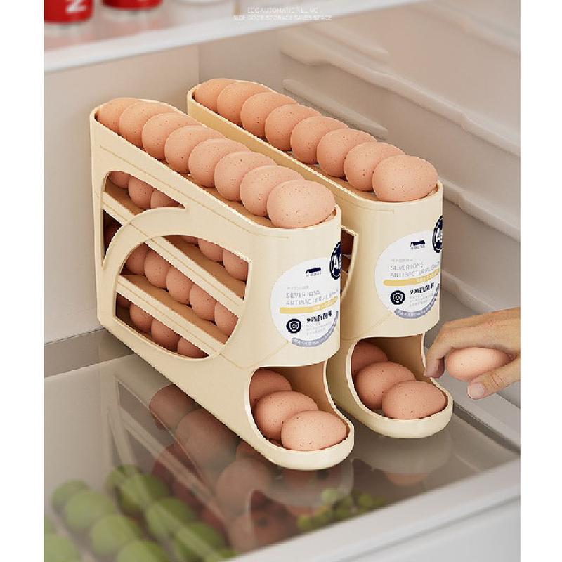 Fridge Egg Organizer Side Door Storage Kitchen Gadget Auto Roll ...