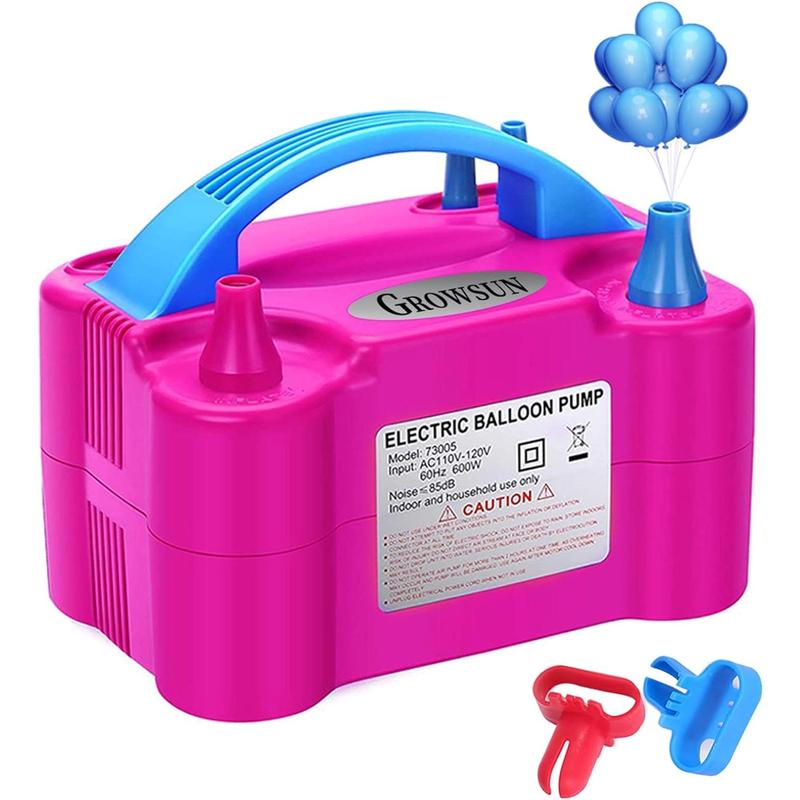 Growsun Electric Balloon Pump Air Inflator Portable Automatic Dual ...