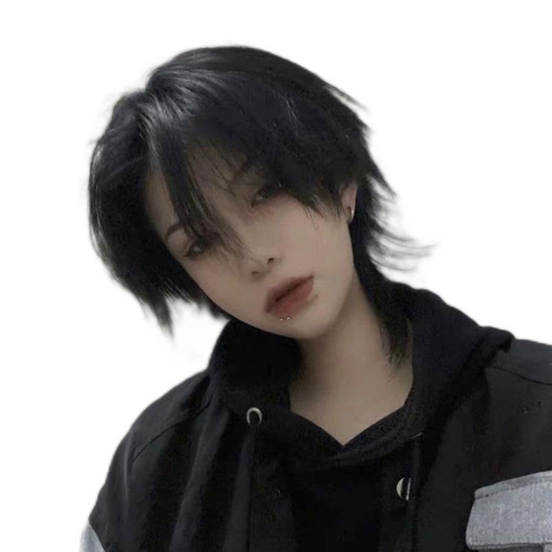 Wig Men's Short Hair Handsome Internet Celebrity Anchovy Wol - TikTok ...