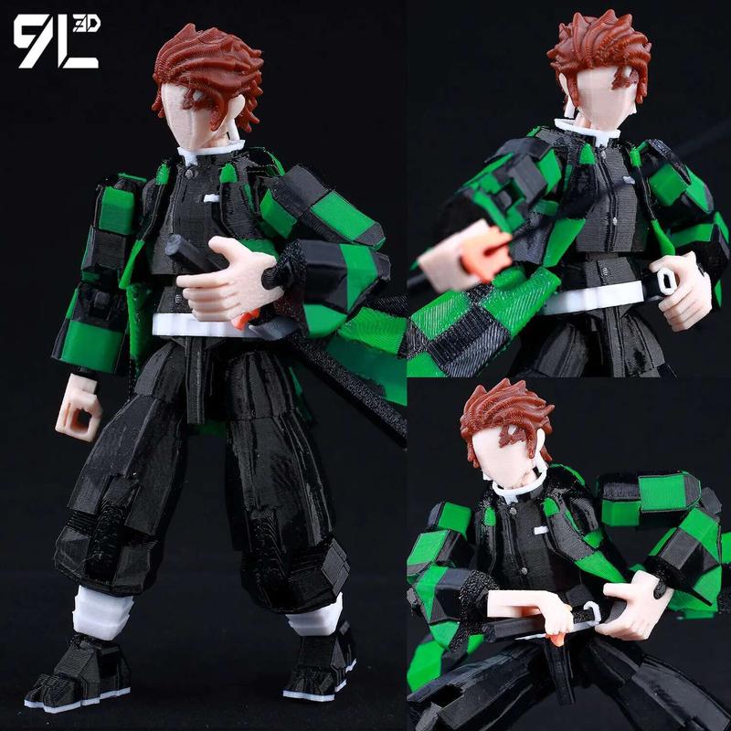 9L 3D Printed Tanjiro Kamado Demon Slayer Lucky T13 Dummy 13 Movable ...