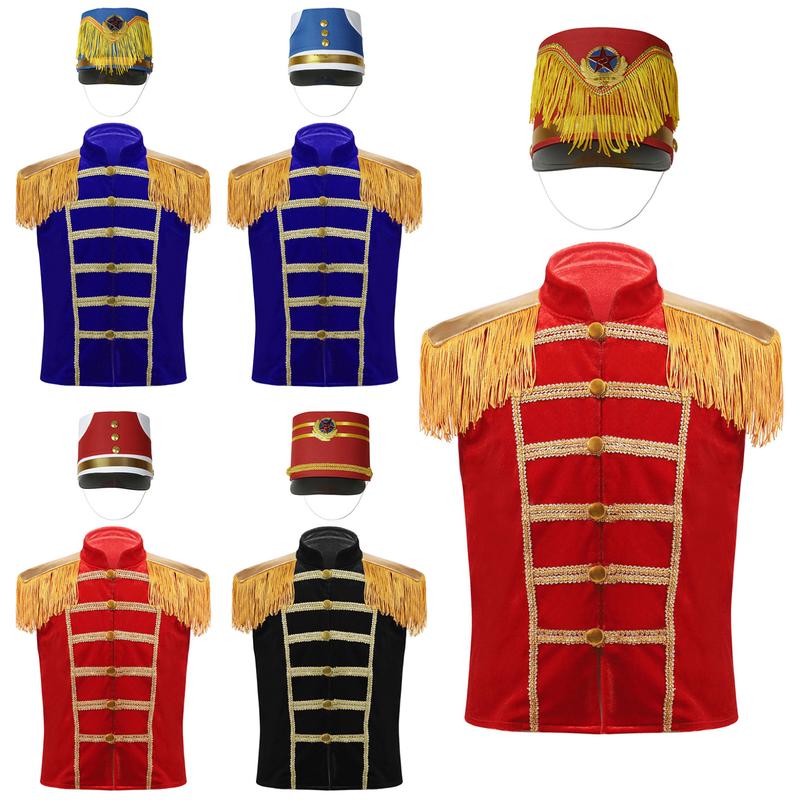 JanJean Kids Unisex Honour Guard Vest Circus Ringmaster Performance ...