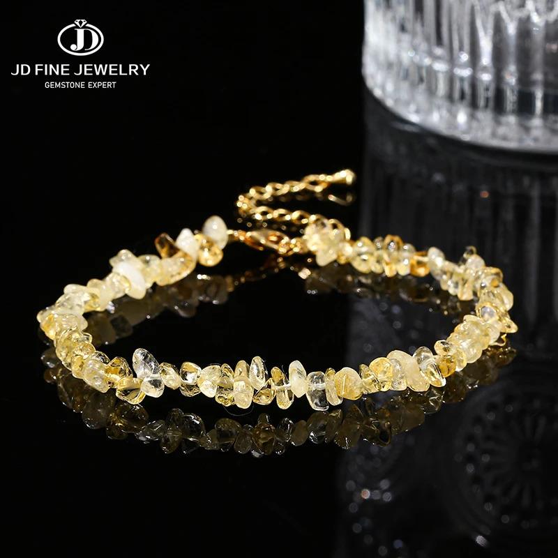 2025JD Natural Citrines Gravel Stone Irregular Chip Chakra Bracelet ...