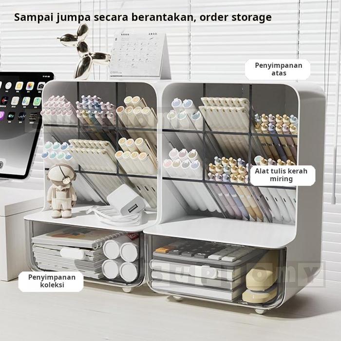 Promo 6 Grid Kotak pensil Organizer stationery Meja Laci Mini Kotak ...