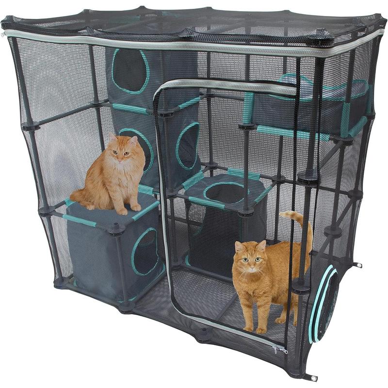 Outdoor Catio Furniture and Play Kits for Cats, Outdoor Mega Kit ...