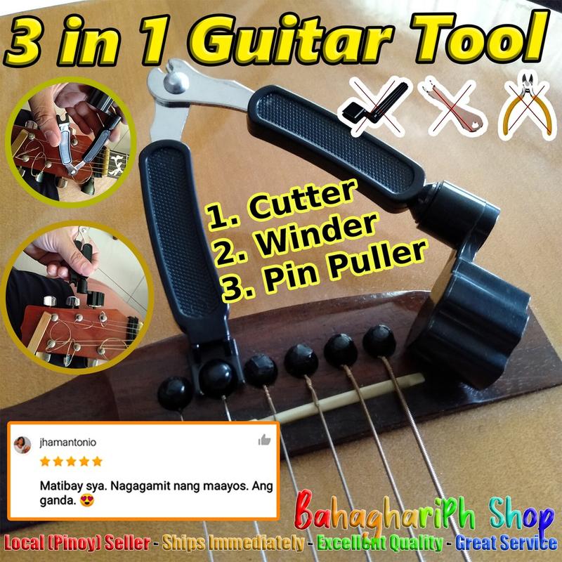 3 in 1 Guitar Tool (Heavy Duty) Winder Pin Puller String Cutter ...