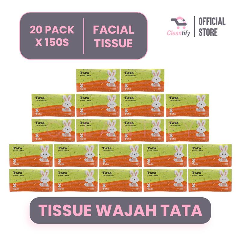 Paket 20 Pack Tisu Tata Tissue Wajah Facial TIssue 150 Lembar Emboss 2 ...