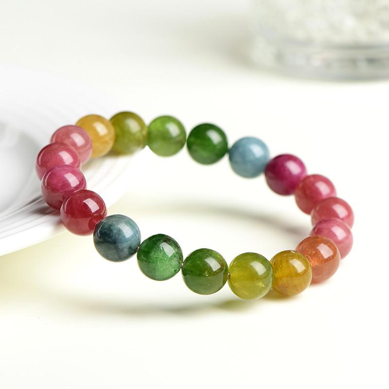Gelang Turmalin Pelangi, Kilang Lama Tulen, Manik Kristal Warna ...