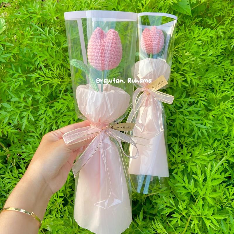 BUKET BUNGA RAJUT TULIP buket mini gift handmade - Shop | Tokopedia