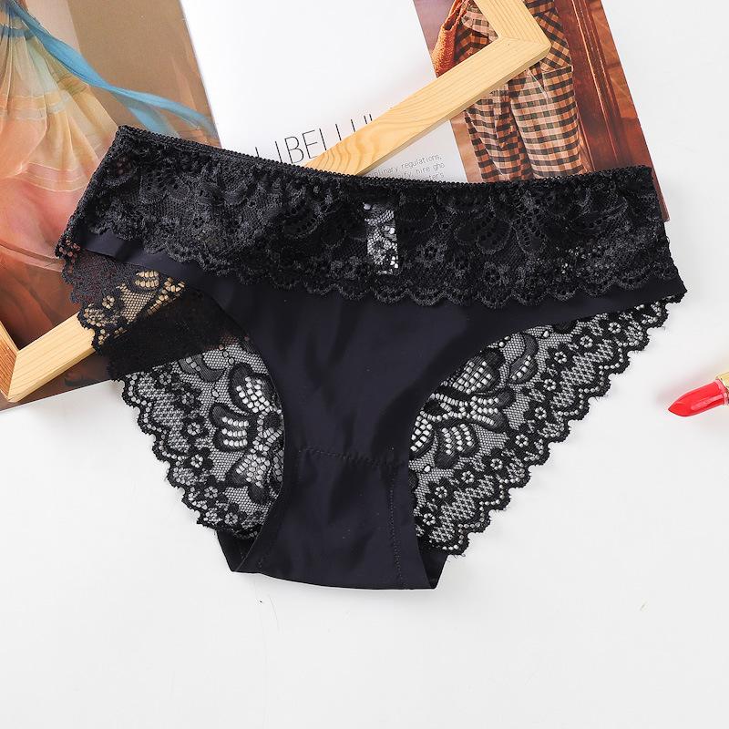 Lace Panties Female Soft and Comfortable Seamless Hollow Low - TikTok ...
