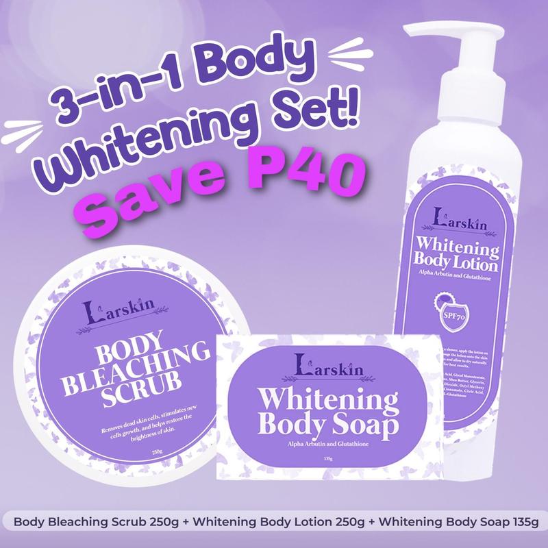 LARSKIN 3-in-1 BODY WHITENING SET (LOTION + SOAP + SCRUB) Body - TikTok ...