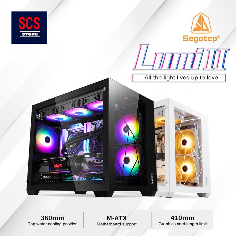 SEGOTEP LUMI II M-ATX GAMING CASING WITH 3 ARGB FAN - TikTok Shop Malaysia
