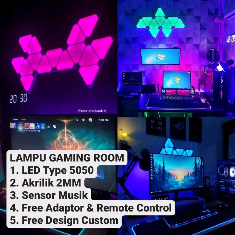 Lampu Gaming RGB / Lampu Panel / Lampu Hias / Lampu Kamar Acrilic ...