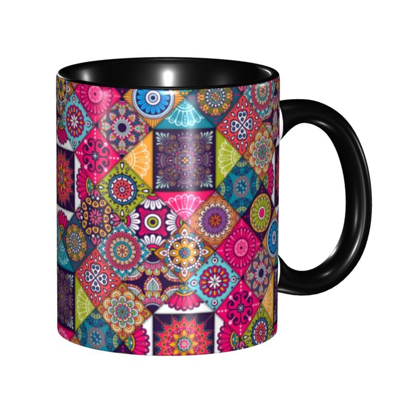 Indian Art Ceramic Coffee Mug, Soup Mug With Handle, Firm Coating ...