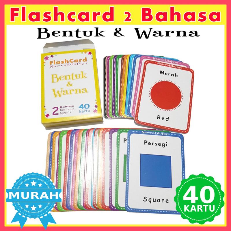 Flashcard BENTUK & WARNA, FlashCard color and shape - Shop | Tokopedia