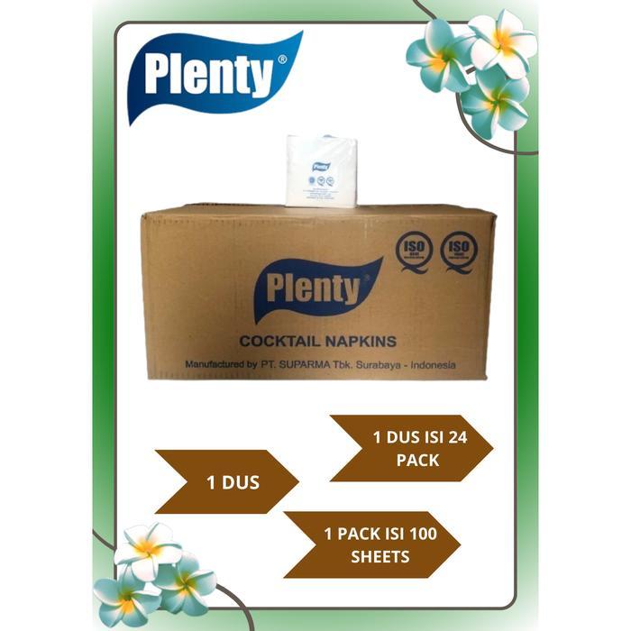 Plenty Tisu Cocktail Napkins Putih 2 Ply 1 Dus Isi 24 Pack 100 Sheets ...