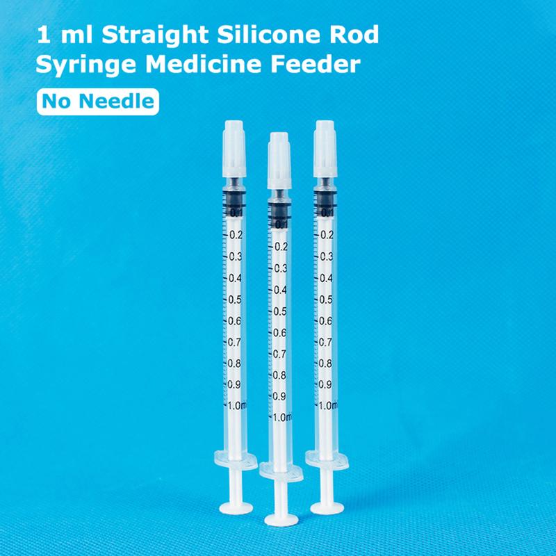 1ml Medicine Feeder Syringe with Cap Oral No Needle Tip Silicone ...