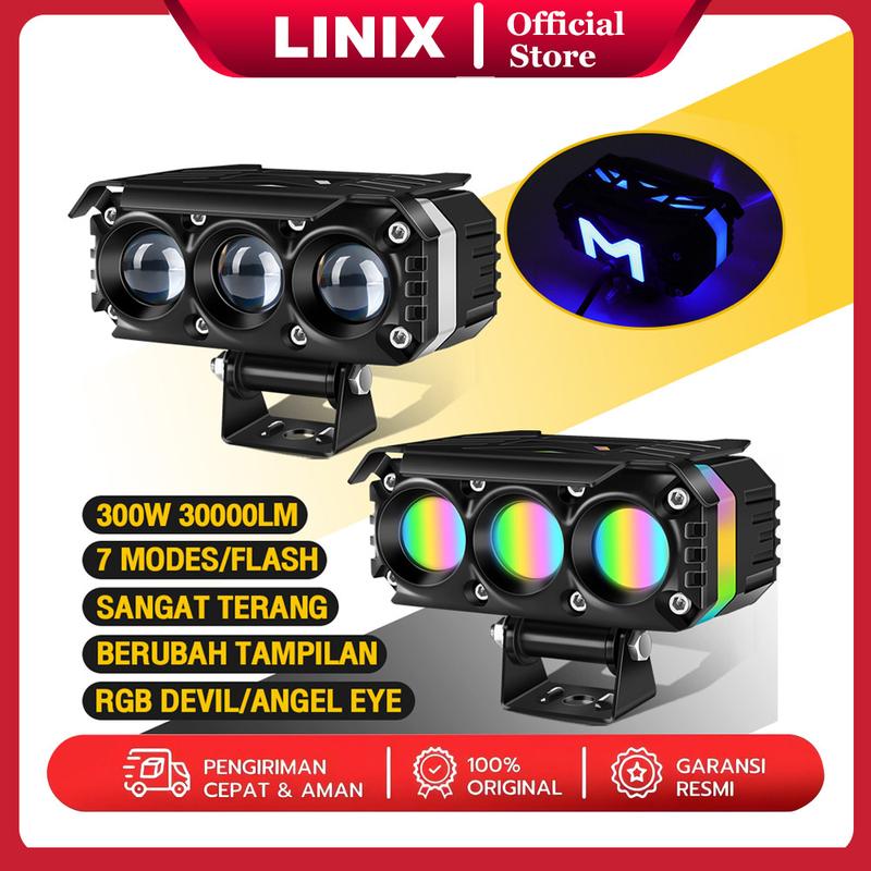 Lampu Tembak Laser SQL 3 Mata Mini Devil Eye Alumunium Premium Senja ...