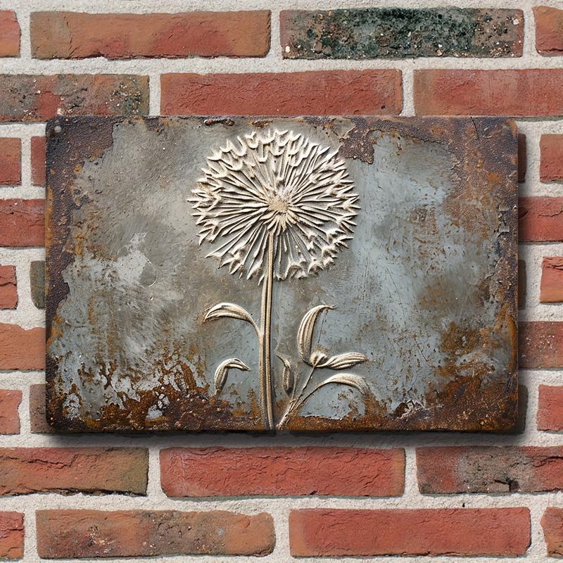1 Count Retro Aluminum Dandelion Sign – Vintage Wall Art for Garages ...