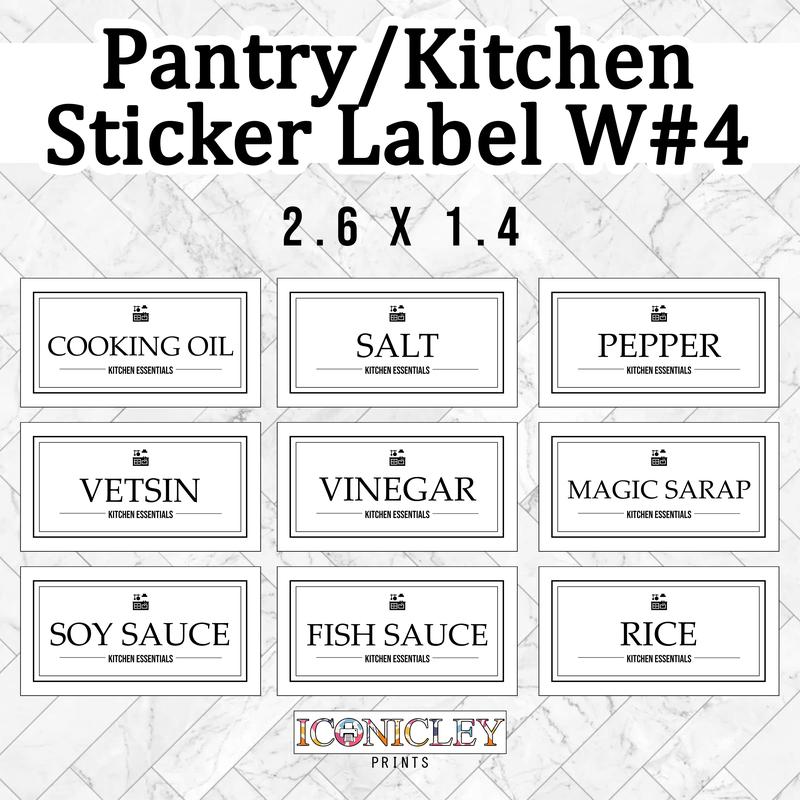 PANTRY/KITCHEN/CONDIMENTS LABEL - WHITE #4 [2.6” x 1.4”] Iconicley ...