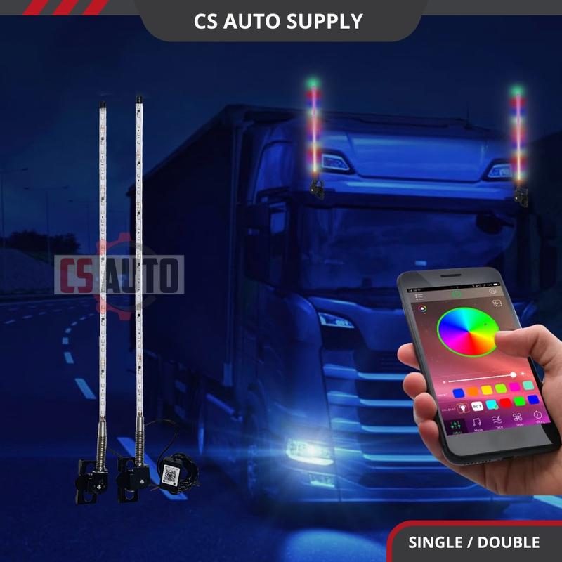 LED 12V 24V RGB ANTENNA RUNNING with APPS Control Car Motor Lorry ...