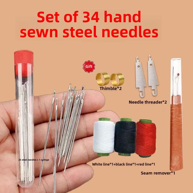 Large Nose Steel Needles 34-Piece Set for Sewing Clothes and - TikTok ...