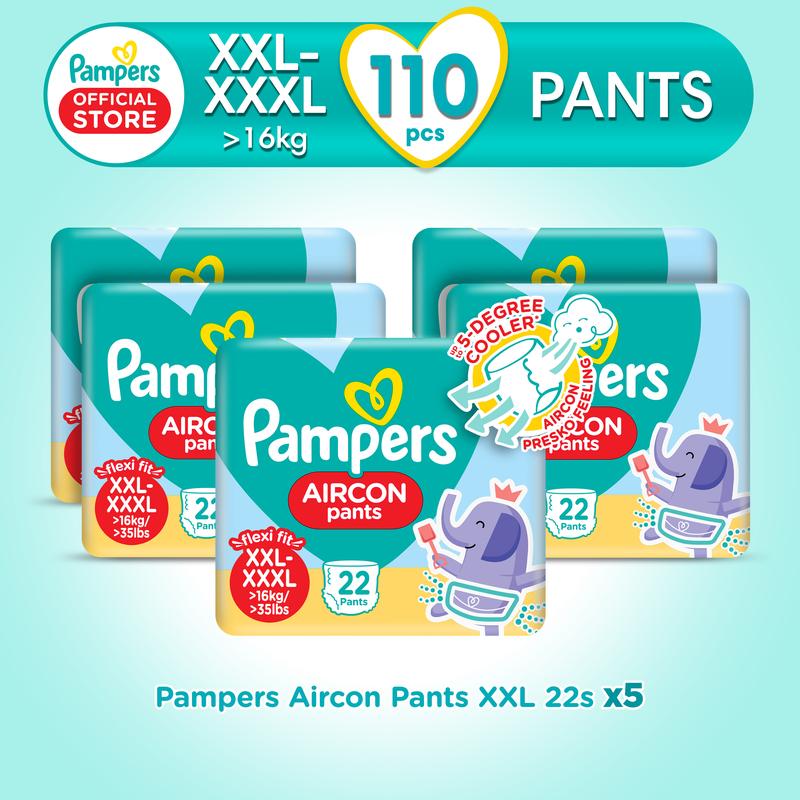 Pampers Aircon Pants Diapers XXL 22s x 5 packs (110 pcs) - TikTok Shop ...