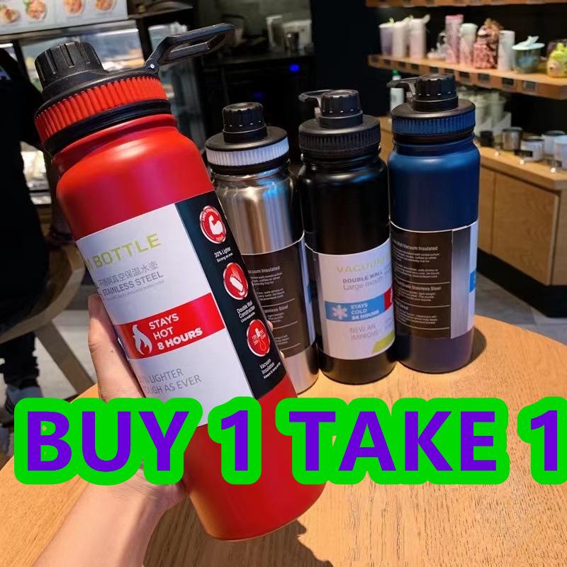 BUY 1 TAKE 1 Thermos Tumbler Hot And Cold Sale Promo 500ml/600ml/1000ml - TikTok Shop Philippines