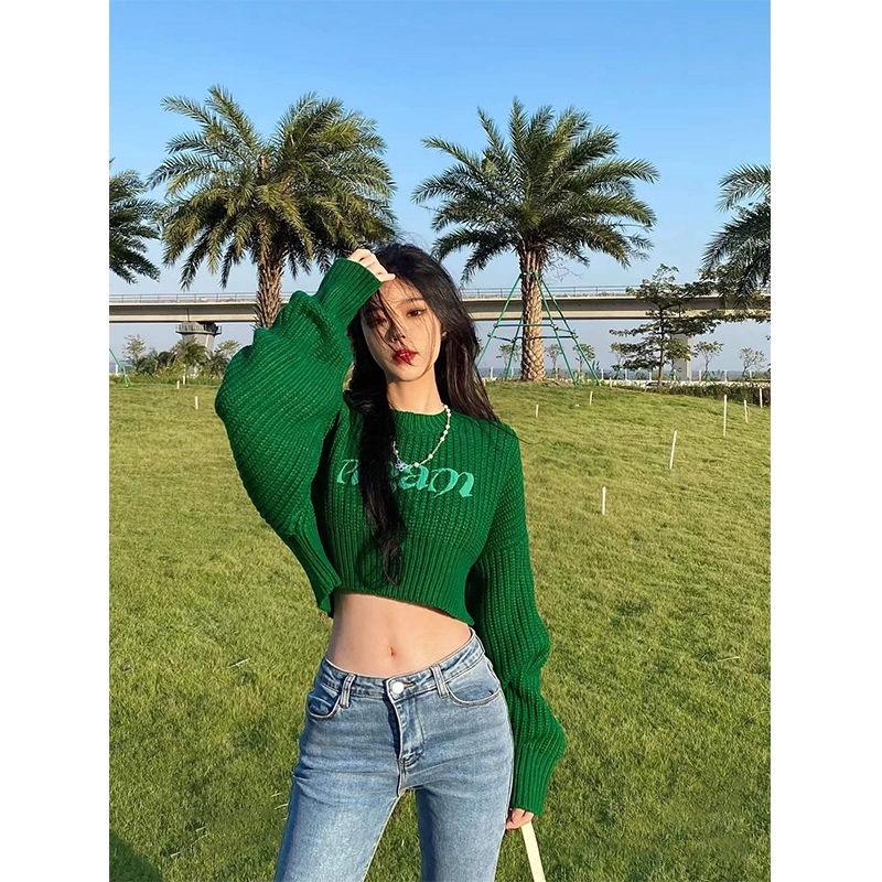 Áo crotop len xanh lá LANIESTORE dài tay form rộng dày dặn - TikTok ...