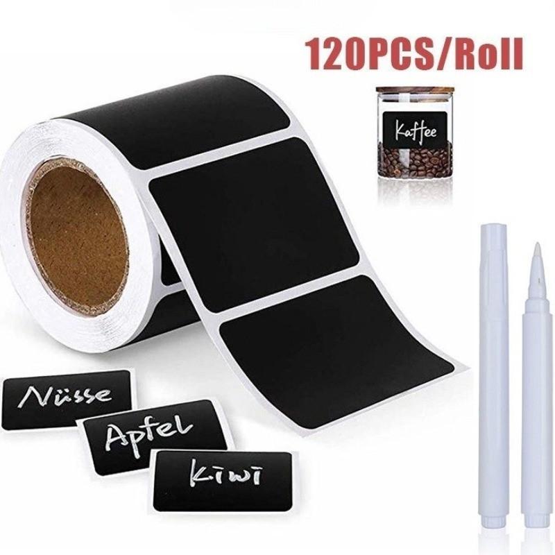 120Pcs/Roll Removable Blackboard Stickers With Erasable Pen Waterproof ...