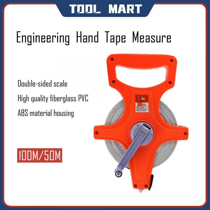 50M / 100M Fiberglass Measuring Tape A-Type Retractable Portable ...