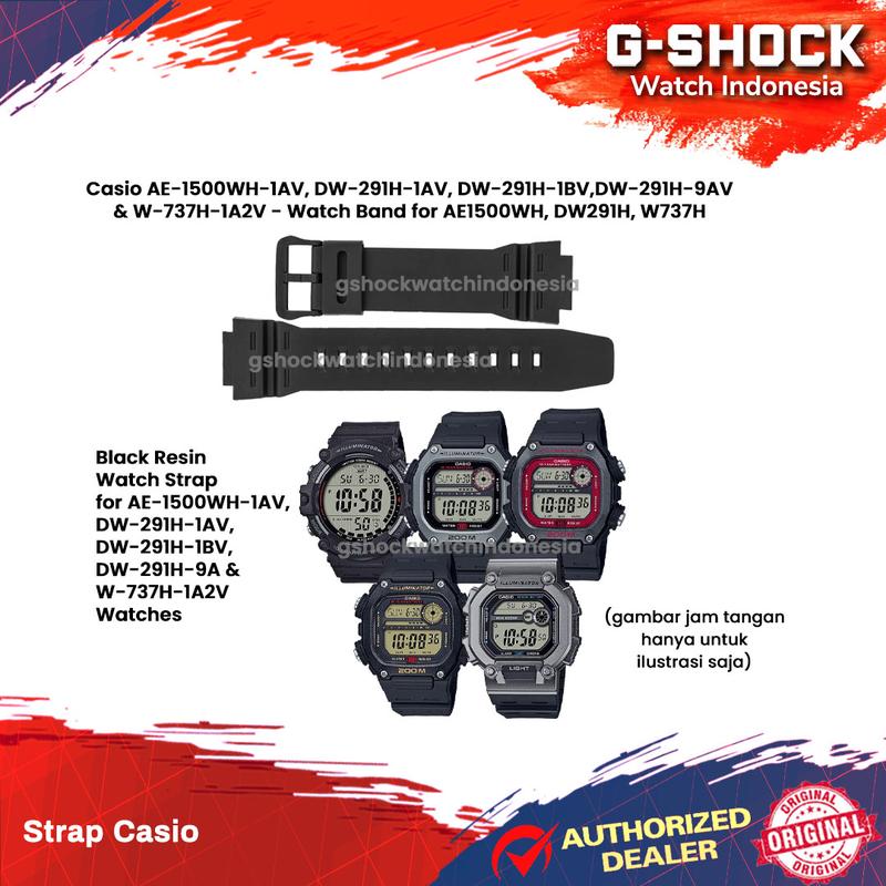 Tali Strap Jam Casio AE-1500WH DW-291H W-737H AE1500WH DW291 - Shop ...