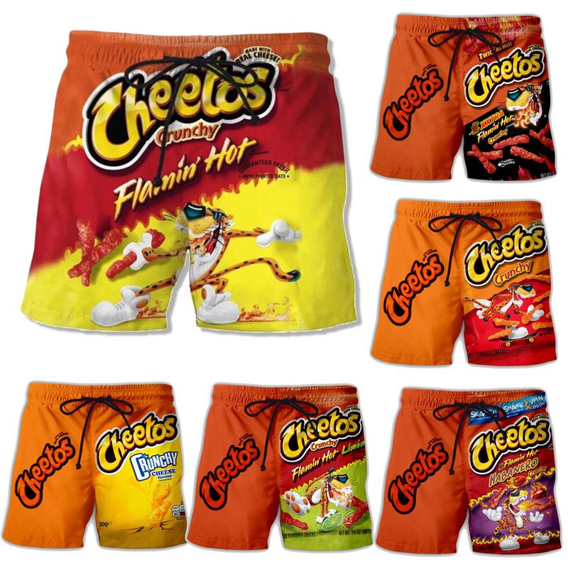 Cheetos shorts, summer 3d print quick-drying beach pants, men's shorts ...