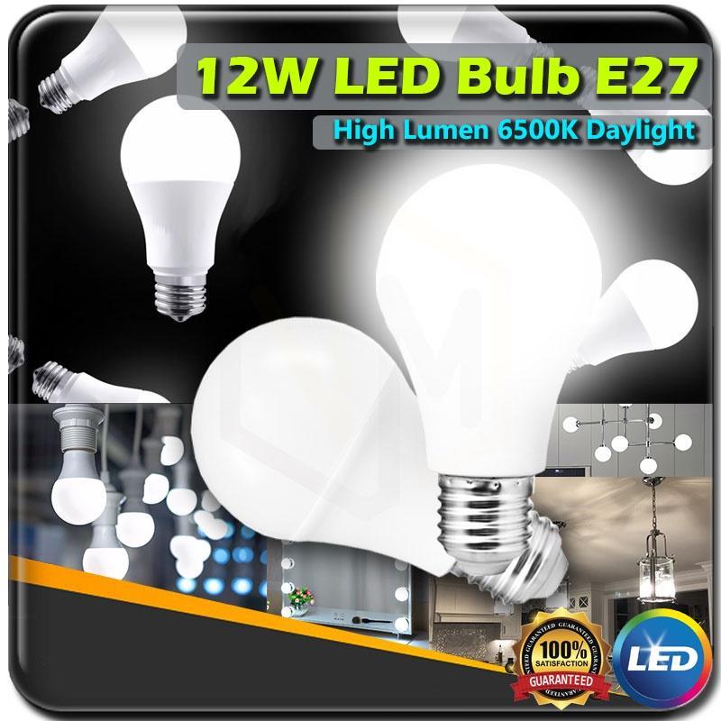 E27 B22 Light Bulb Led Lampu Mentol Bulat Putih Downlight 12W/16W ...
