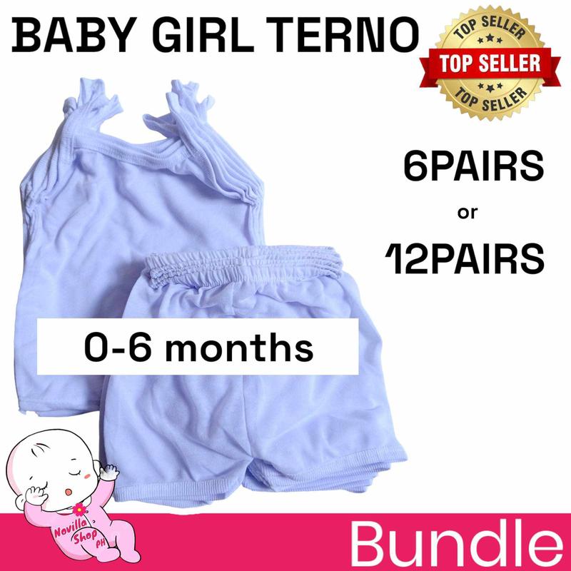 12PAIRS or 6PAIRS White Infant Terno Spaghetti Sando and Short - TikTok ...