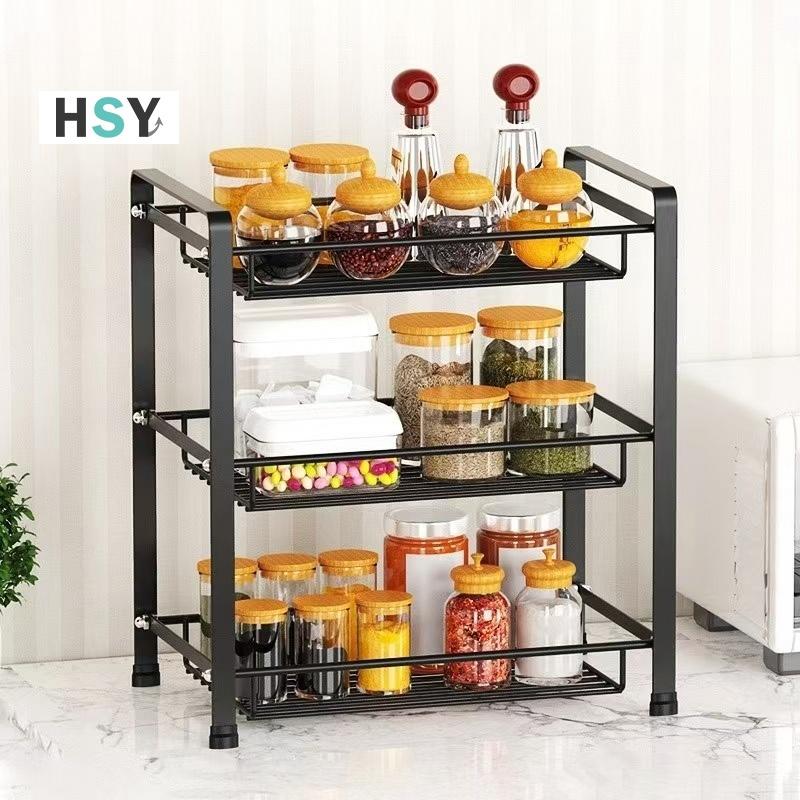 HSY Spice Rack Condiments Organizer Kitchen Rack 2 Tier 3 Tier - TikTok ...