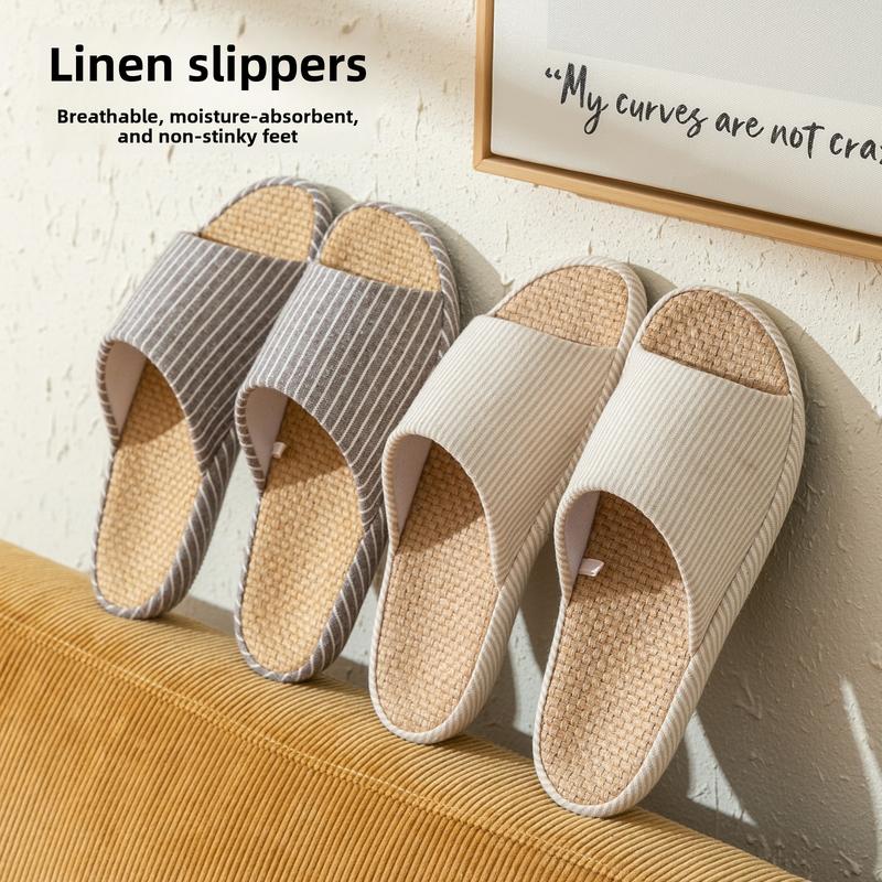 selipar perempuan Selipar Linen Gaya Jepun, untuk Pasangan, Pakaian ...