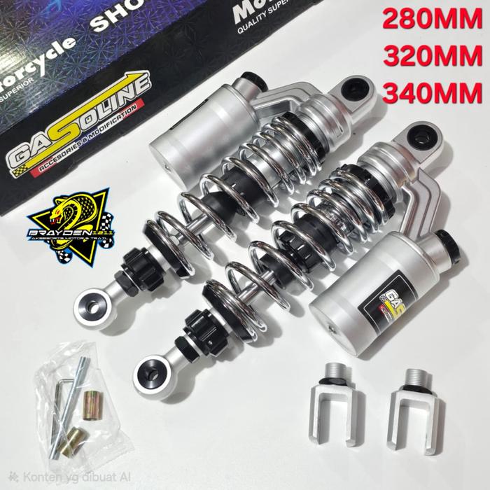 Promo ktc xtrime shock tabung belakang CROME 280mm 230mm 340mm aerox ...