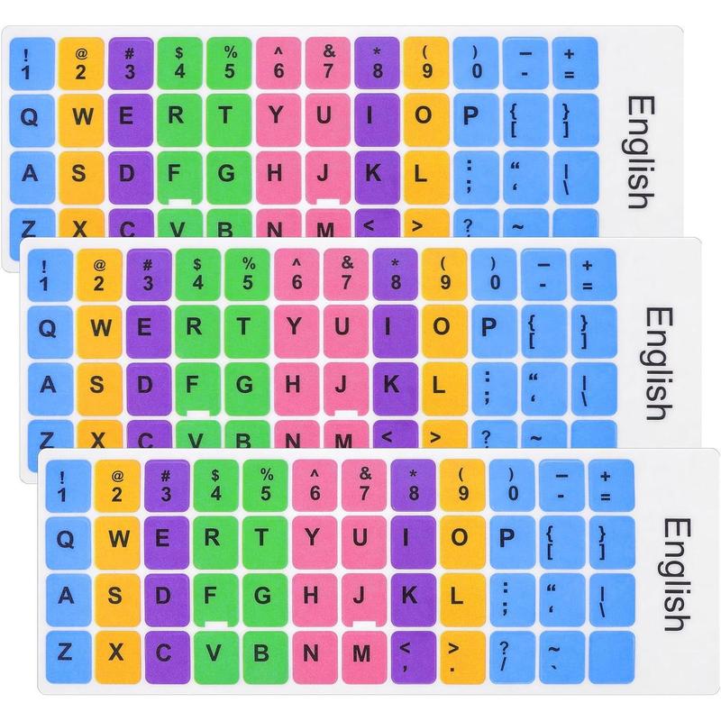 3 count Keyboard Letter Stickers Universal English Keyboard Stickers ...