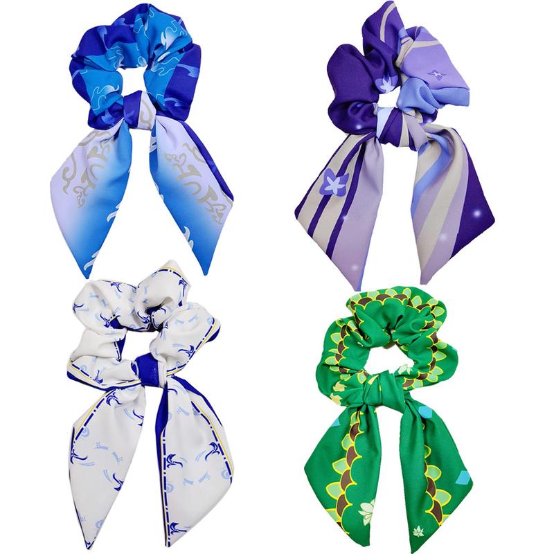 Yuan Shen peripheral large intestine hair band silk scarf double-sided ...