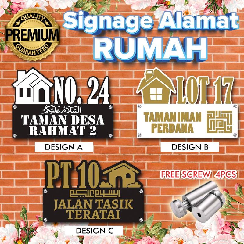 SIGNAGE ALAMAT RUMAH / PAPAN ALAMAT RUMAH HOUSE ADDRES - TikTok Shop ...