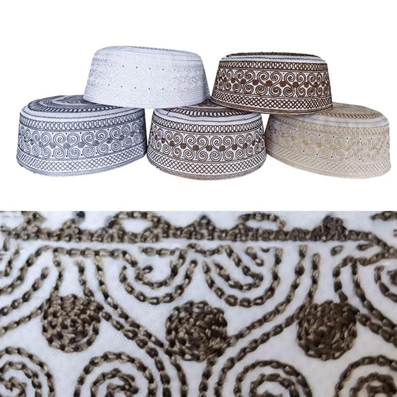 Cotton Embroidery Turban Hat for Men Breathable Islamic Kufi - TikTok ...