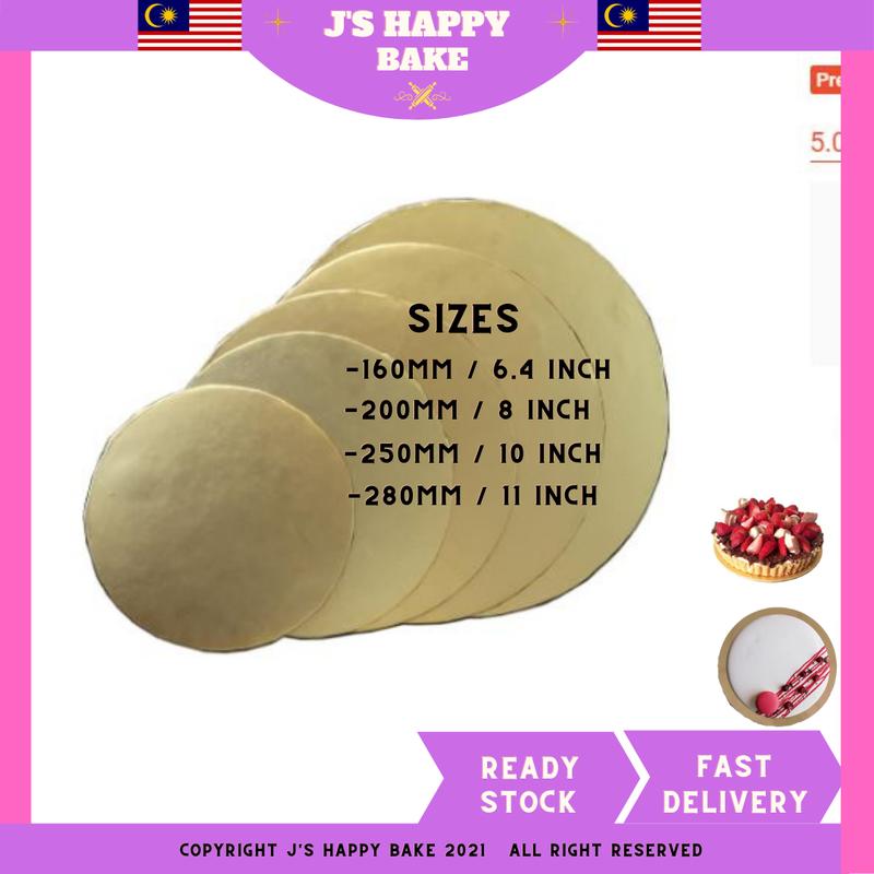 Papan Kek Bulat Gold 6-11 Inci Round Greaseproof, Karton Kue - TikTok ...