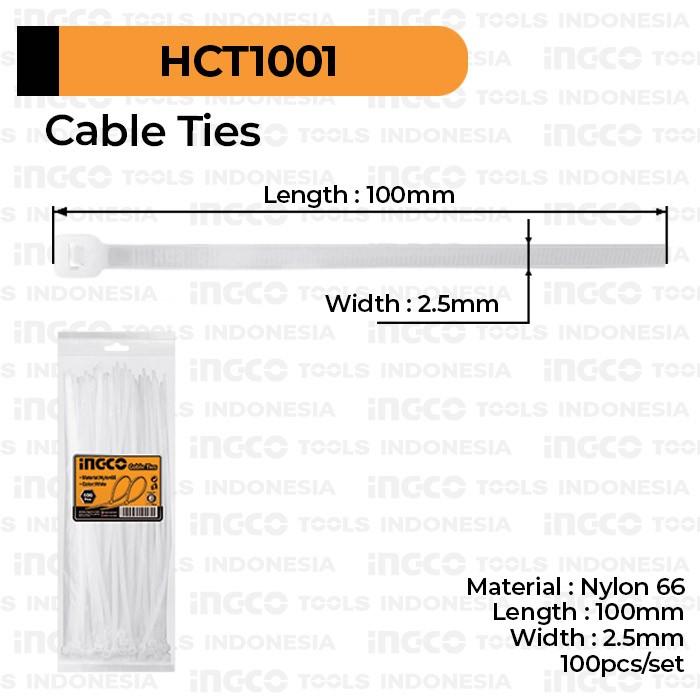 Jual 100-Pcs Cable Ties (10cm Putih) INGCO HCT1001 Tali Kabel Tis Tie ...
