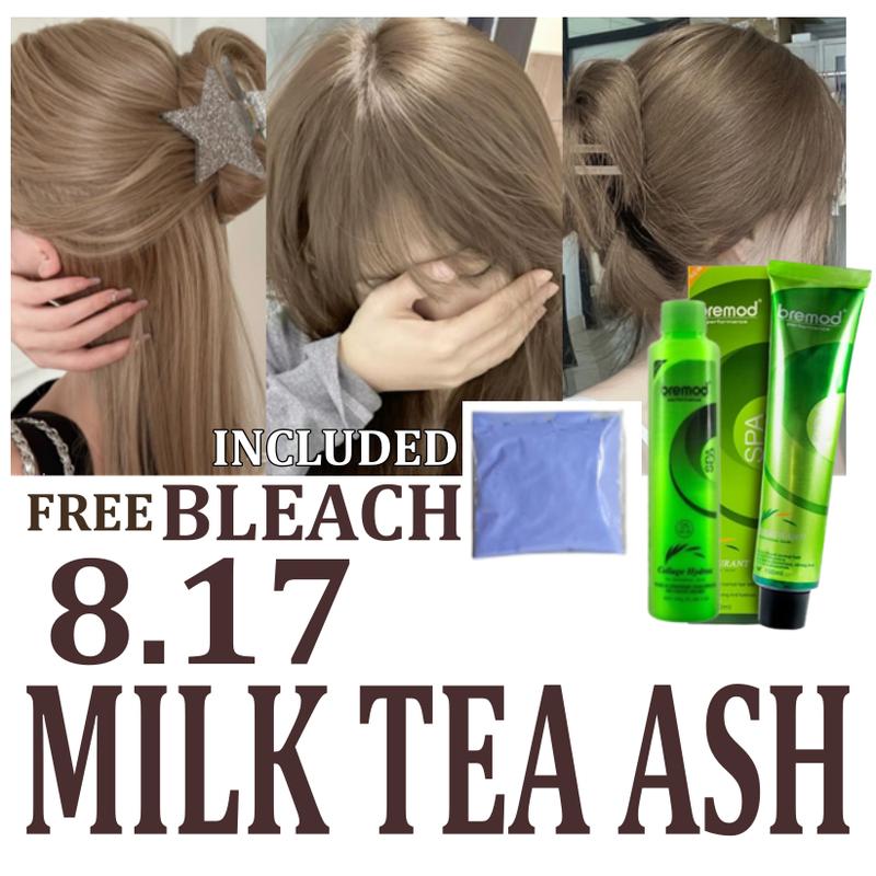 BREMOD 8.17 MILK TEA ASH + OXIDIZING SET FREE 30G BLEACH POWDER ...