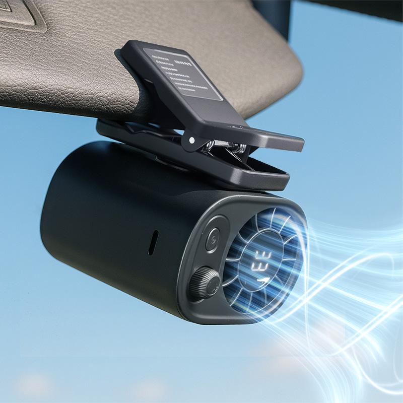 JOYTUTUS Car Clip On Fan with LED Display - 360° Rotation, 100 Speeds ...