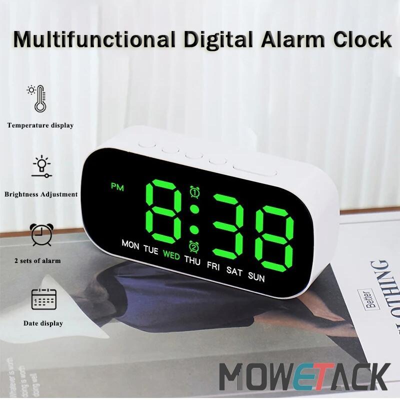 Jam Penggera Digital LED, Pelbagai fungsi, Paparan Jam Desktop ...