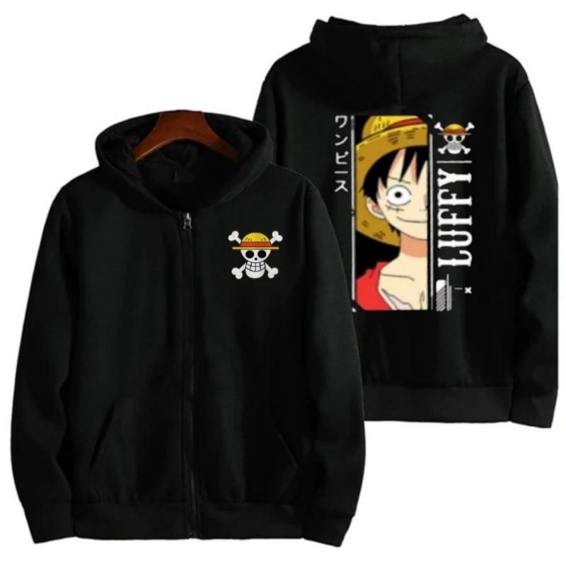 Jaket One Piece, Luffy, dengan Zipper Hoodie Jumper, Sweater - TikTok ...