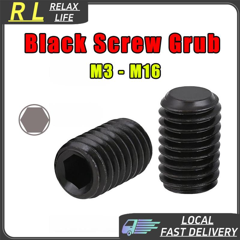 RL Black Set Screw Grub Hex Screw M3 M4 M5 M6 M8 M10 M12 - TikTok Shop ...