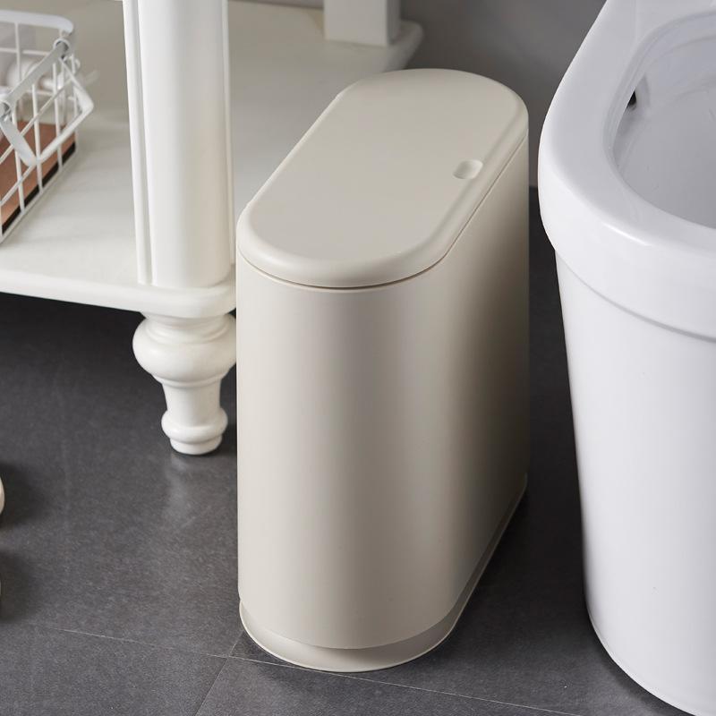 Trash Can Push-Type Double-Layer Plastic Living Room Gap Toilet ...